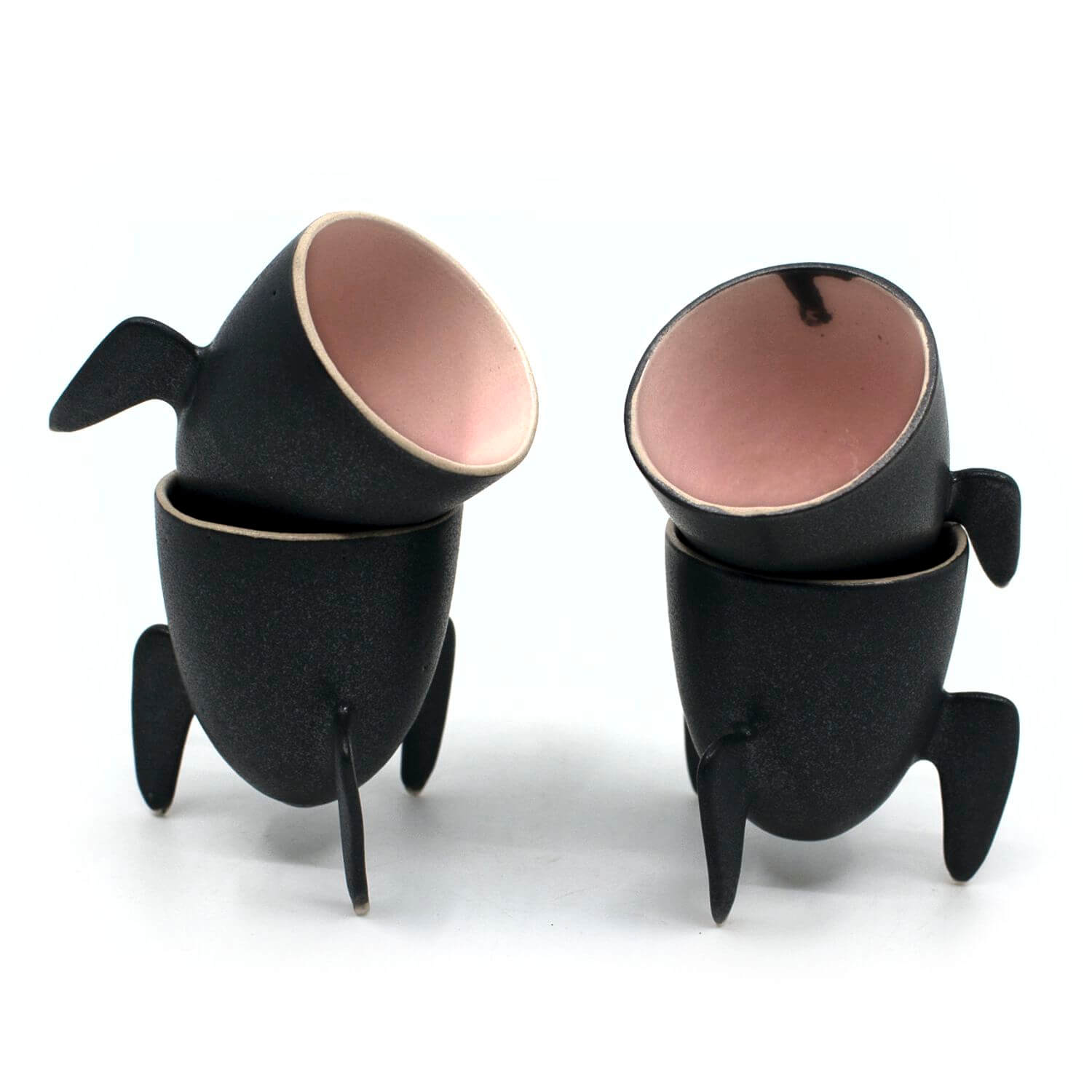 handgemachte Raketen Shot Gläser 4 Stück in blau & weiß